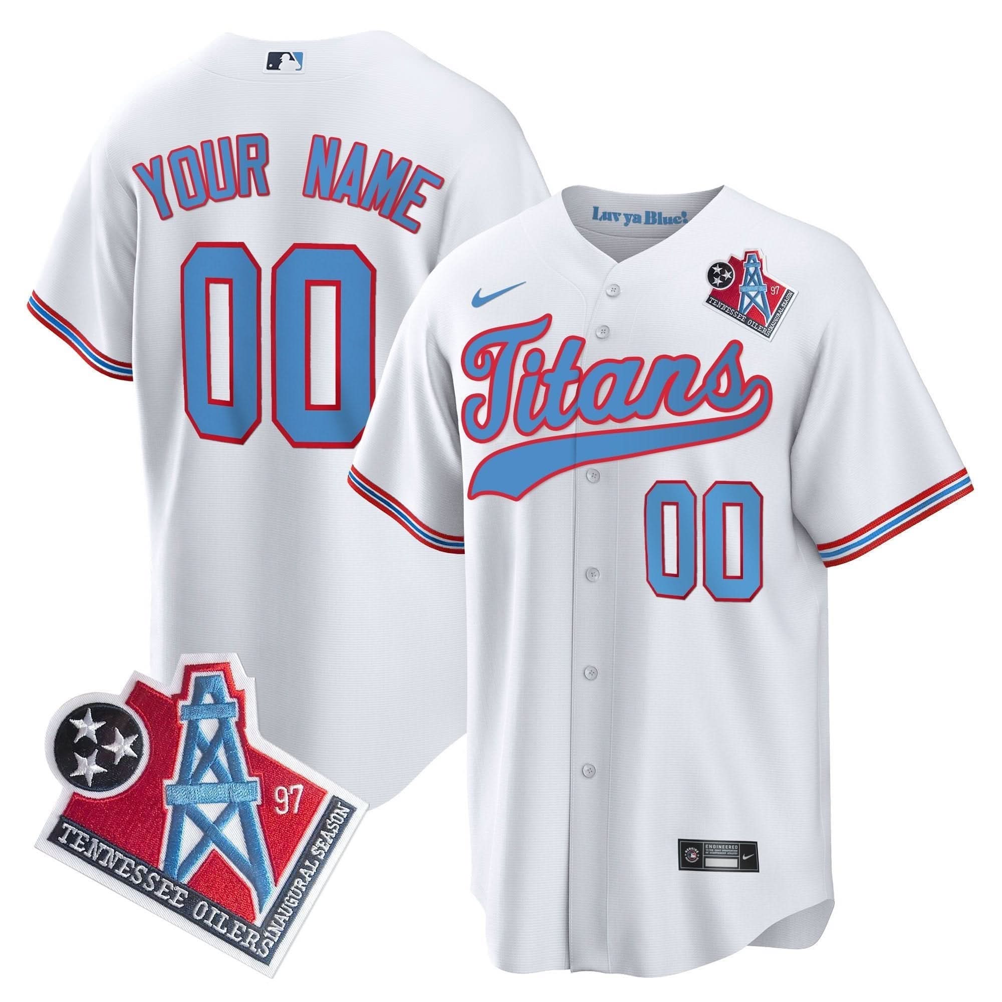 Titans 1997 Throwback Limited Cool Base Custom Jersey - All Stitched ...